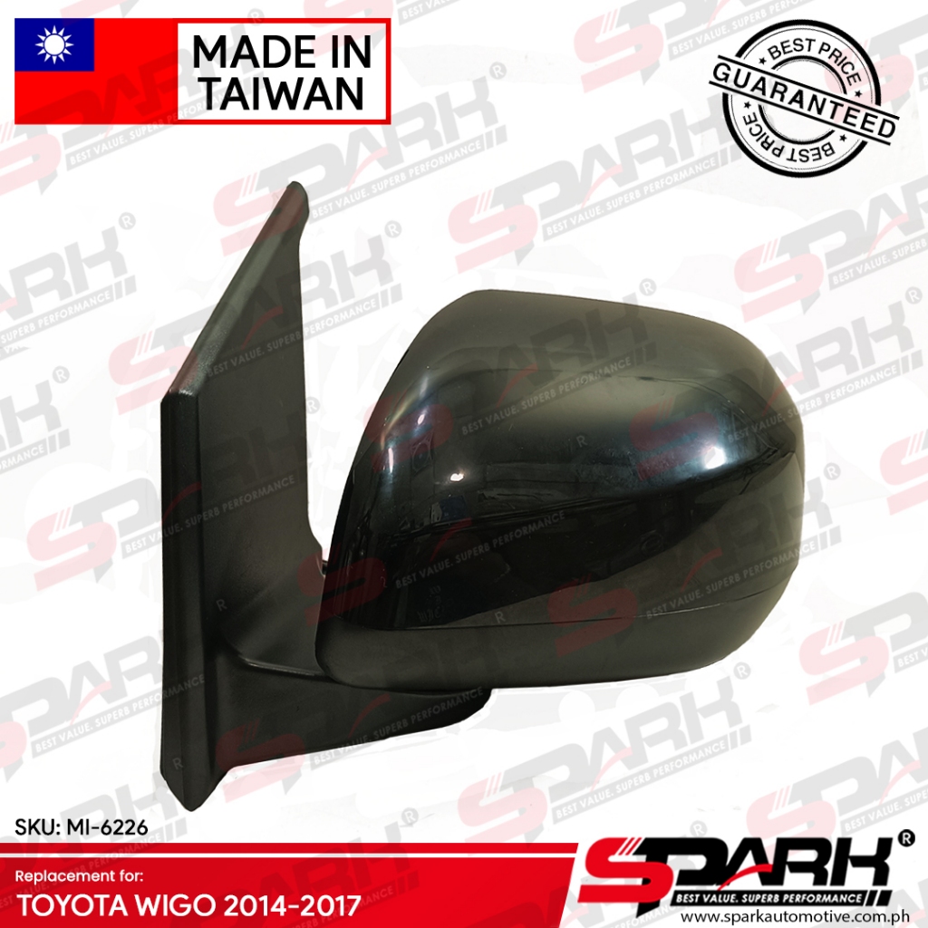 Side Mirror Rearview Mirror Toyota Wigo 2014 - 2017 Black backing Power ...