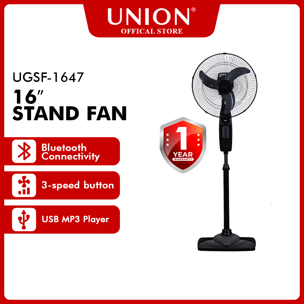 Union UGSF-1647 16" Stand Fan with Bluetooth Music Player | Shopee ...