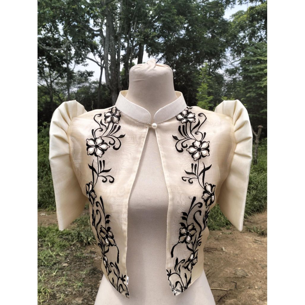 Modern Filipiñiana Bolero Machine Embroidered | Shopee Philippines