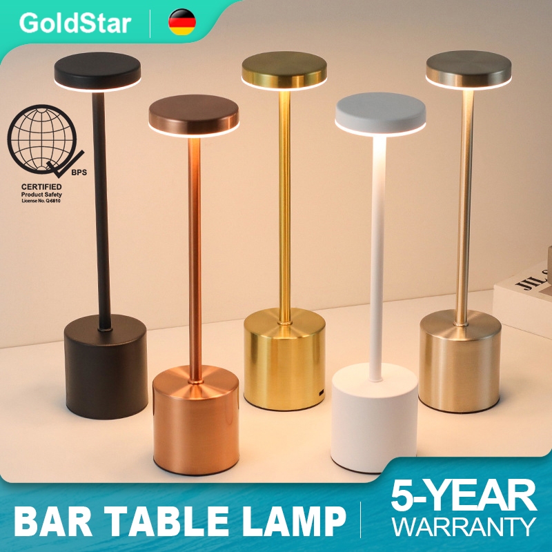 Gold Star Bar Table Lamp LED 3Colors Metal Desk Light Brightness Indoor ...