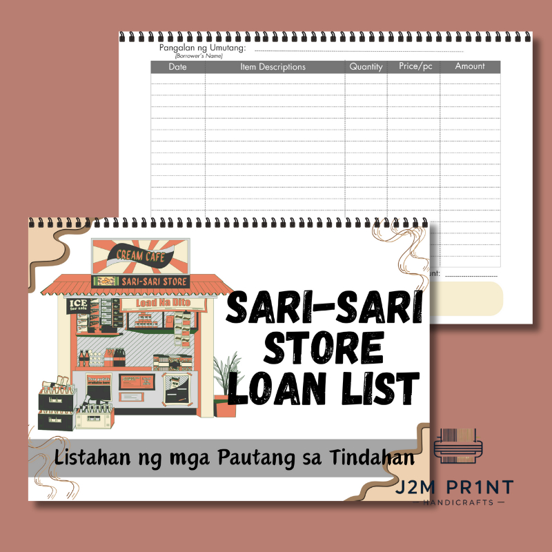 Sari-Sari Store Loan List (Listahan ng Utang) / 60 Sheets (back-to-back ...