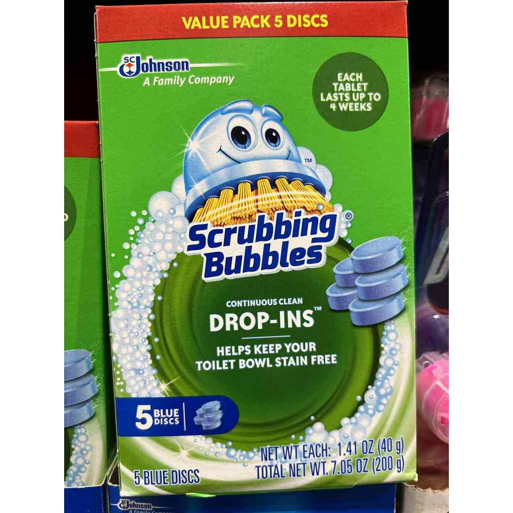 Scrubbing Bubbles Drop-Ins Toilet Bowl Cleaner 5 Blue Discs Value Pack ...