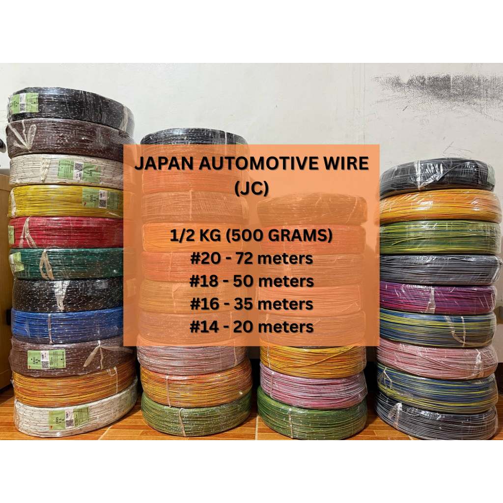 AUTOMOTIVE WIRES (JAPAN) [HEAVY DUTY] { Per 1/2 kilo} | Shopee Philippines