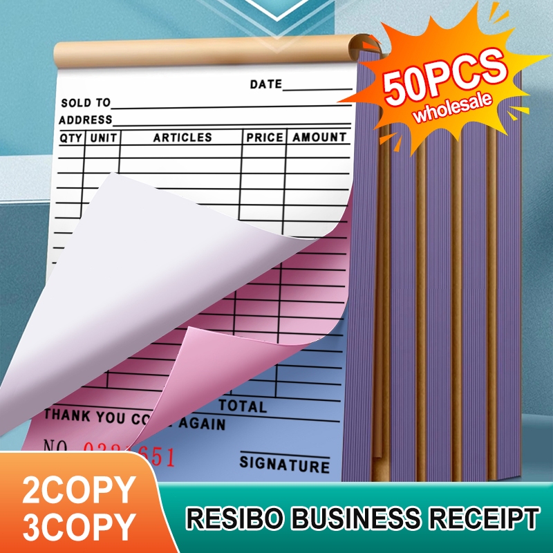 50pcs Wholesale Resibo Receipt With Carbon Order Slip Carbonized ...