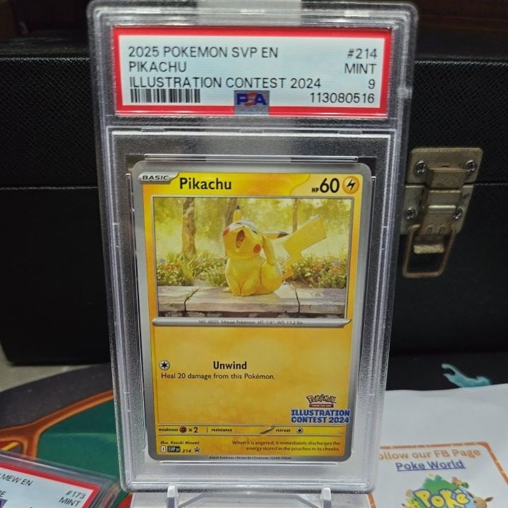 PSA 9 Pikachu SVP214 - Stamped Pokemon Illustration Contest Promo 2024 ...