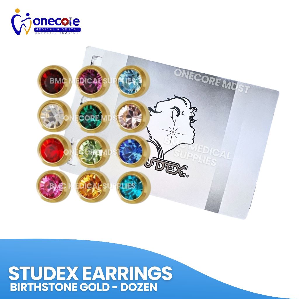Studex Earrings Gold Shape & Birthstone (Dozen) | Shopee Philippines