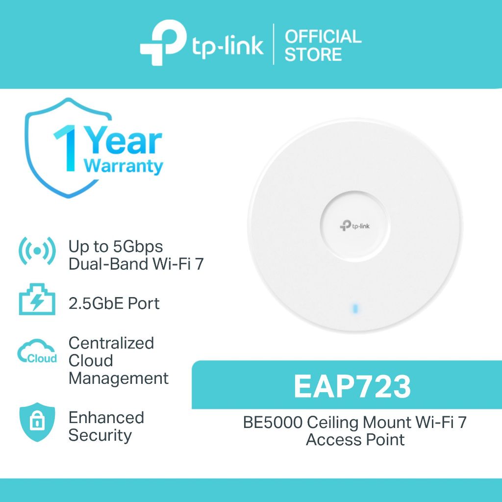 TP-Link EAP723 BE5000 Ceiling Mount Wi-Fi 7 Access Point | Shopee ...