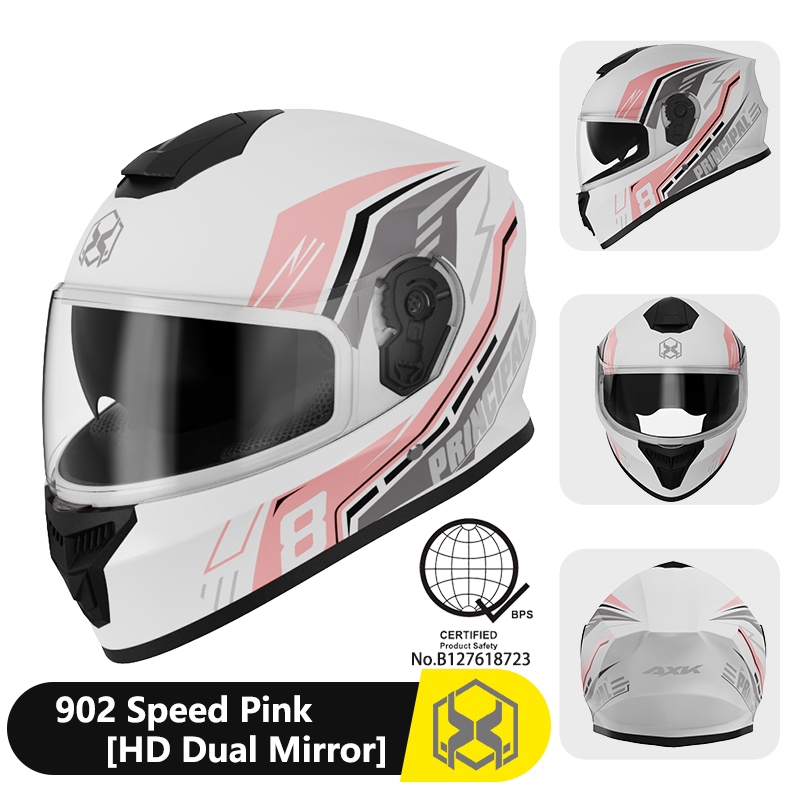 Motorcycle Helmet Unisex Dual Lens Flip Up Racing Helmet with ICC ...