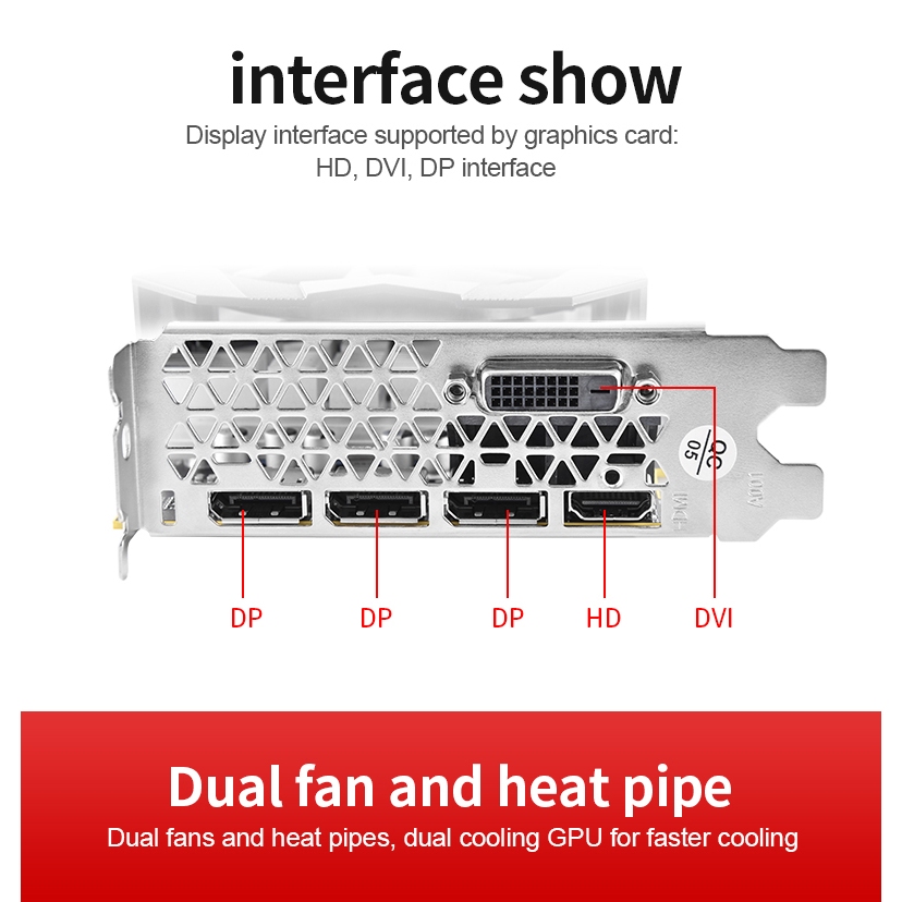 RAMSTA AMD RX580 8GB Graphics Card GDDR5 256Bit Computer GPU Video Card ...