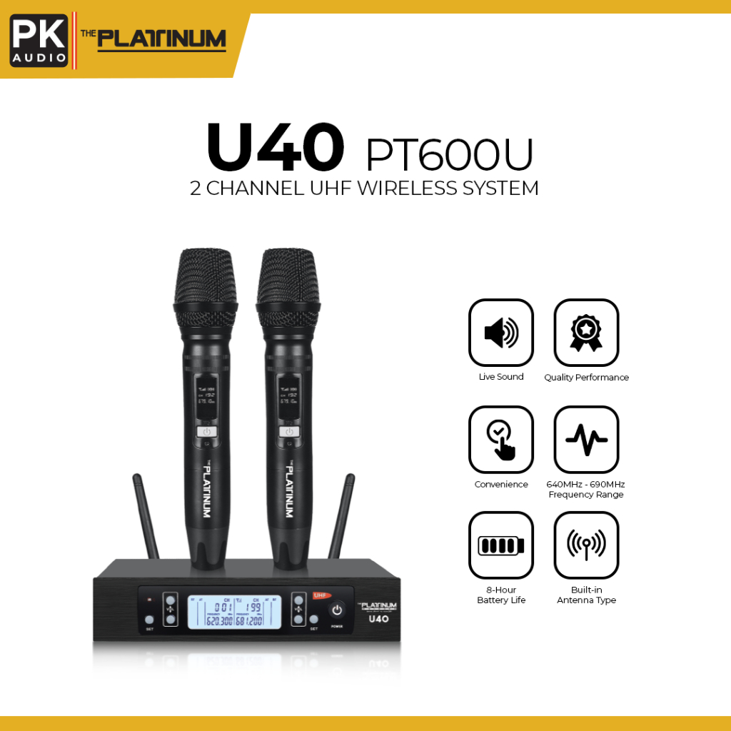 Platinum Karaoke U40 PTW 600U Wireless Microphone | Shopee Philippines