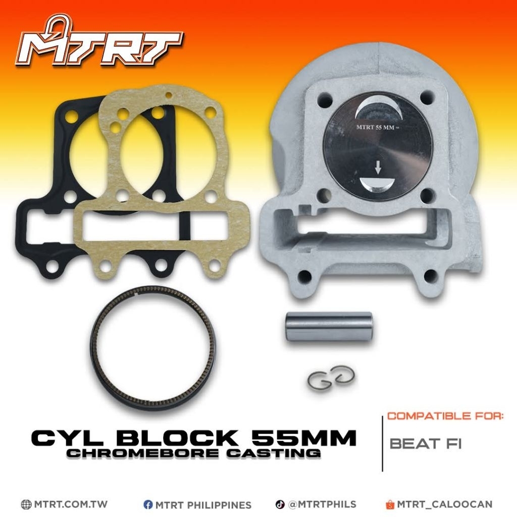 MTRT CHROMEBORE BEAT FI 55mm PIN-13 CYLINDER BLOCK MB-502 | Shopee ...