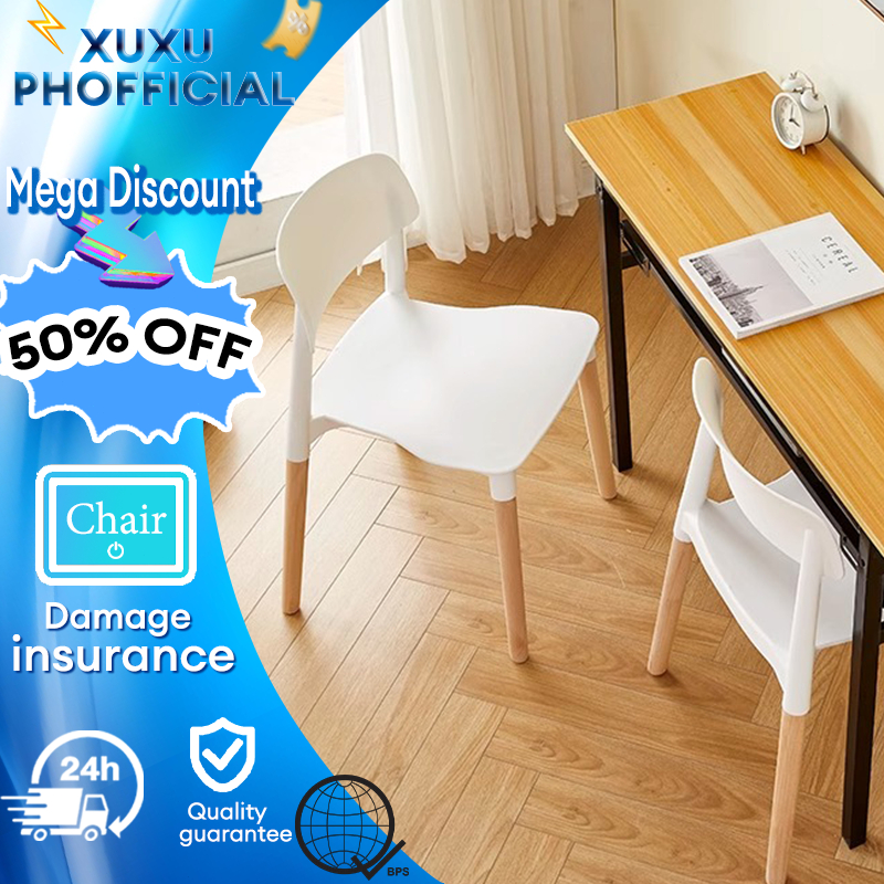 Stackable Nordic Plastic Dining Chair Study Chiar Dining Room | Shopee ...