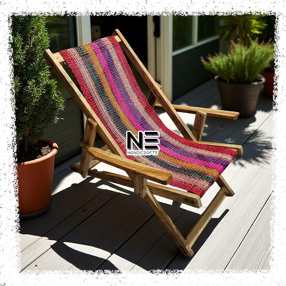 Folding Reclining abaca Chair - Native Abaca Lounge Chair for Patio ...
