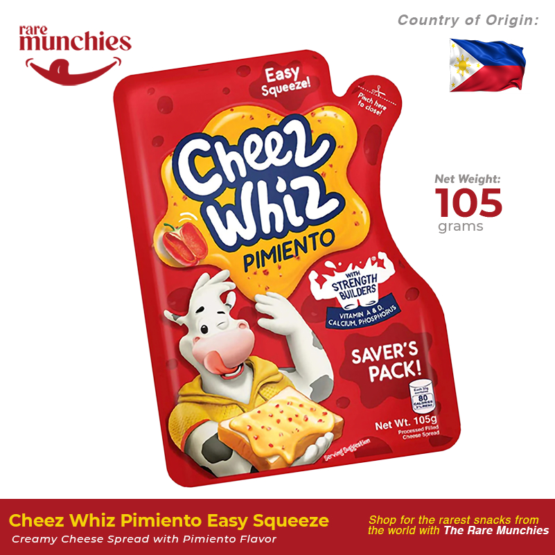 Cheez Whiz Pimiento Easy Squeeze 105g - Creamy Cheese Spread w ...
