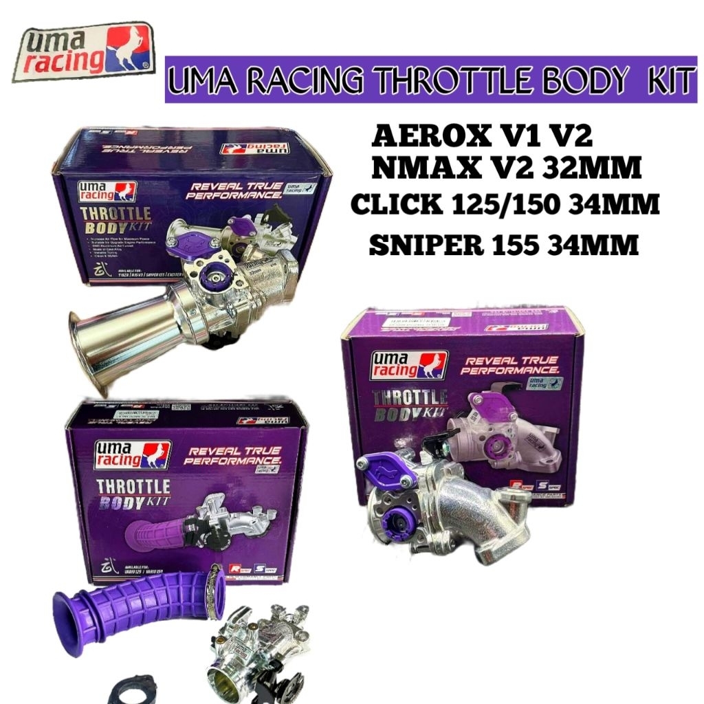 UMA RACING THROTTLE BODY KIT for SNIPER 155, CLICK 125/150, NMAX V2 ...
