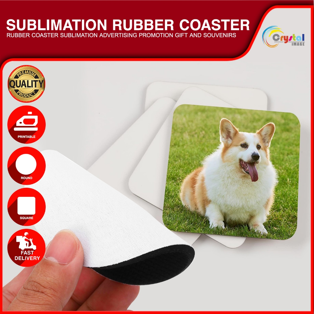 Sublimation Rubber Coaster Pad 10cm Printable Blank Subli-Coaster ...