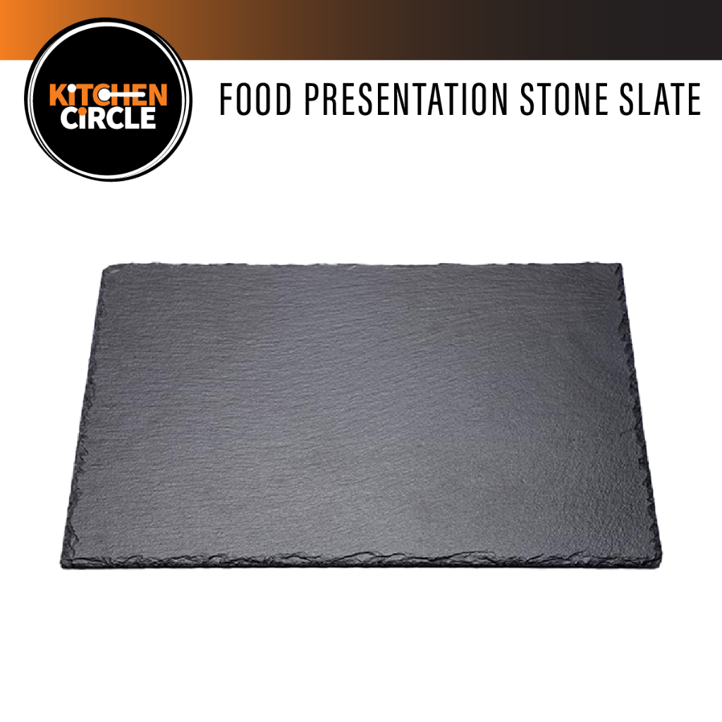 Kitchen Circle Rectangular Black Stone Slate Cheese Slate Board Platter ...