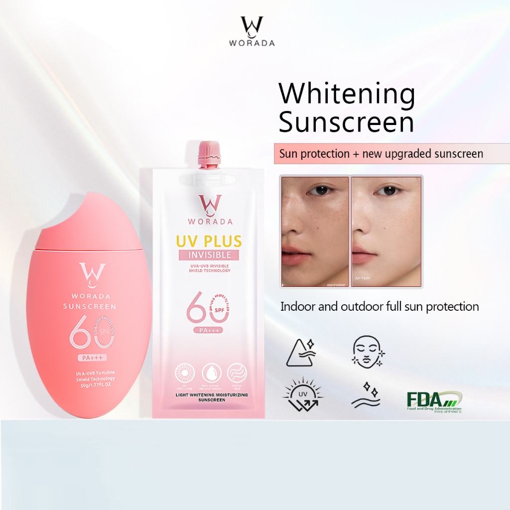 Buy1Take1 FDA WORADA SPF60 face whitening sunscreen and new upgraded portable long-lasting ...