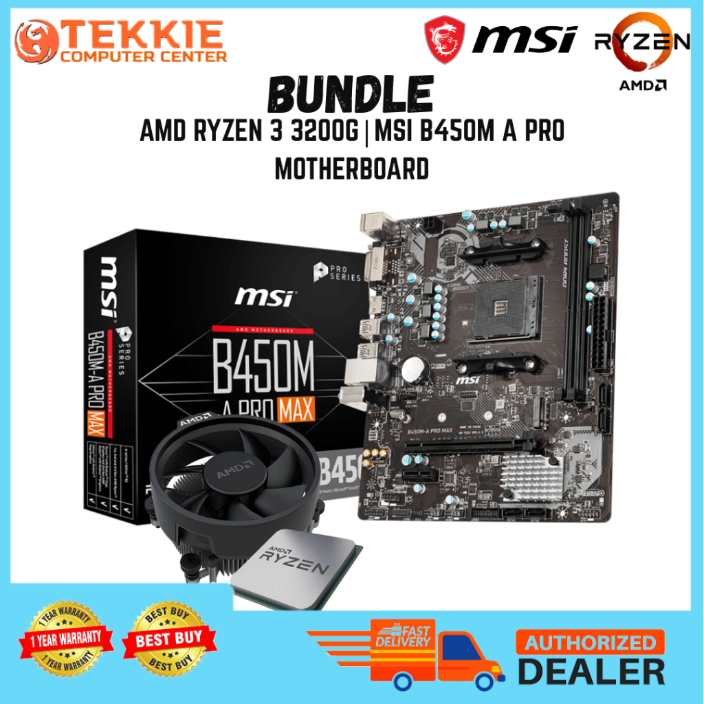 BUNDLE AMD RYZEN 3 3200G | RYZEN 5 3400G | MSI B450M A PRO MAX ...