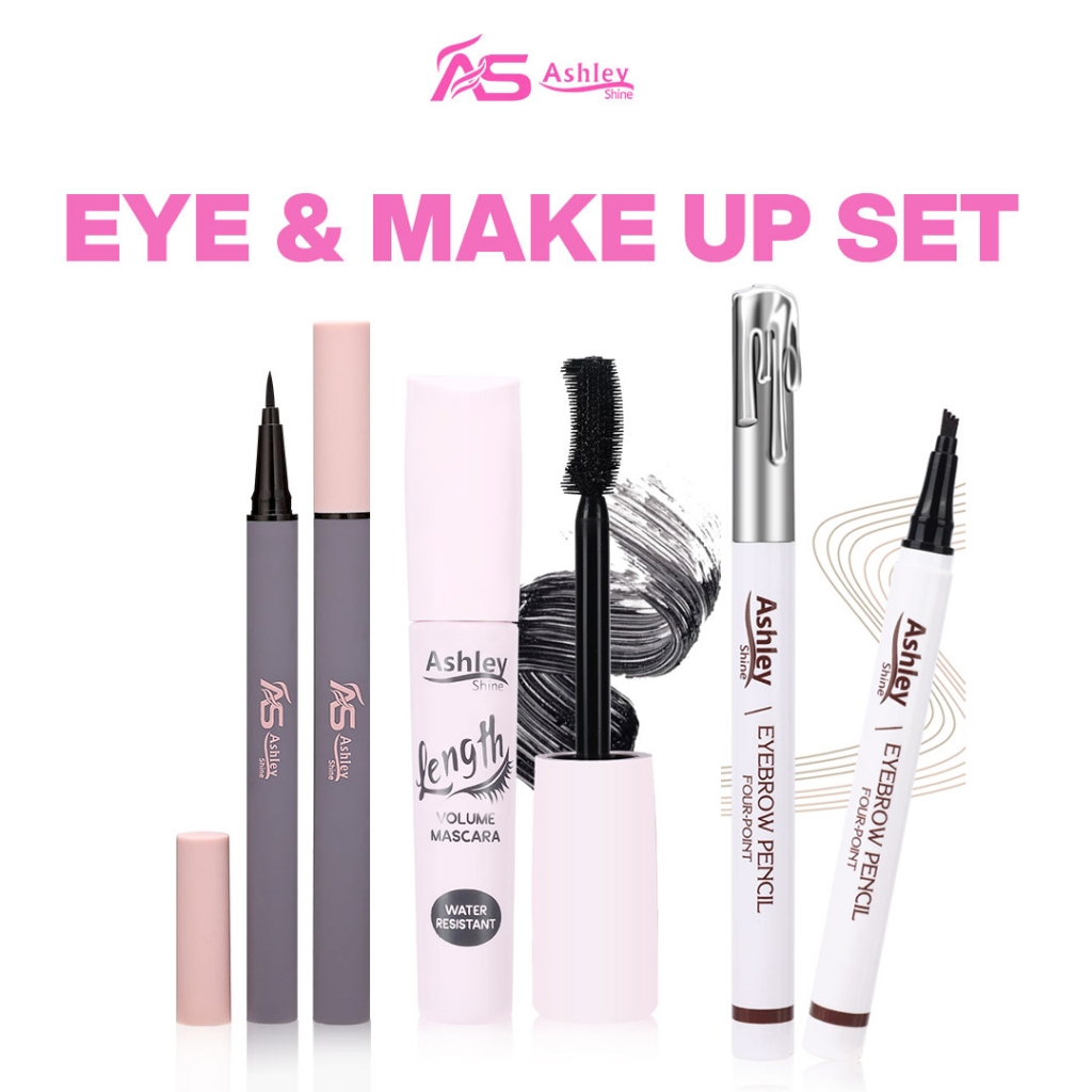 Ashley Shine Eye Makeup Set Eyeliner +Mascara + Eyebrow Pencil Palette ...