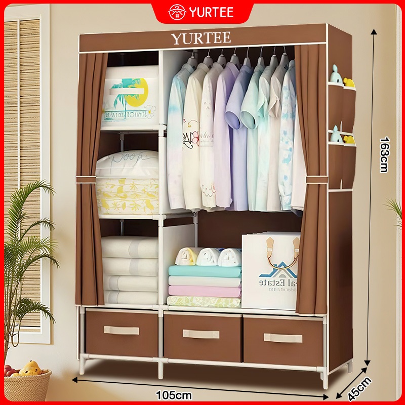 Zipper Wardrobe Cabinet Clothes Storage Wardrobe Closet With Drawers ...