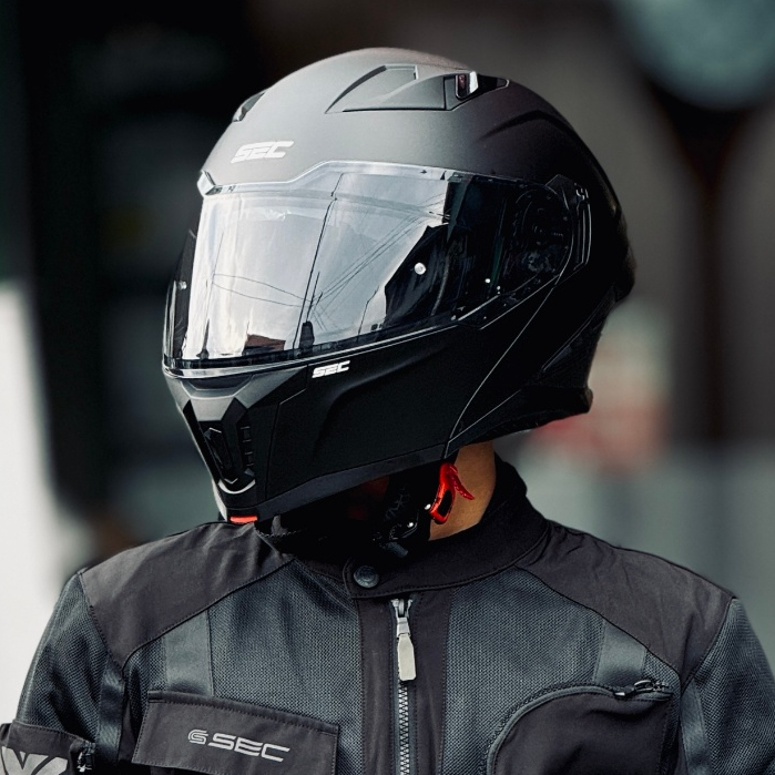 SEC Revive Modular Dual Visor Helmet for Motorcycle (Free Clear Visor ...