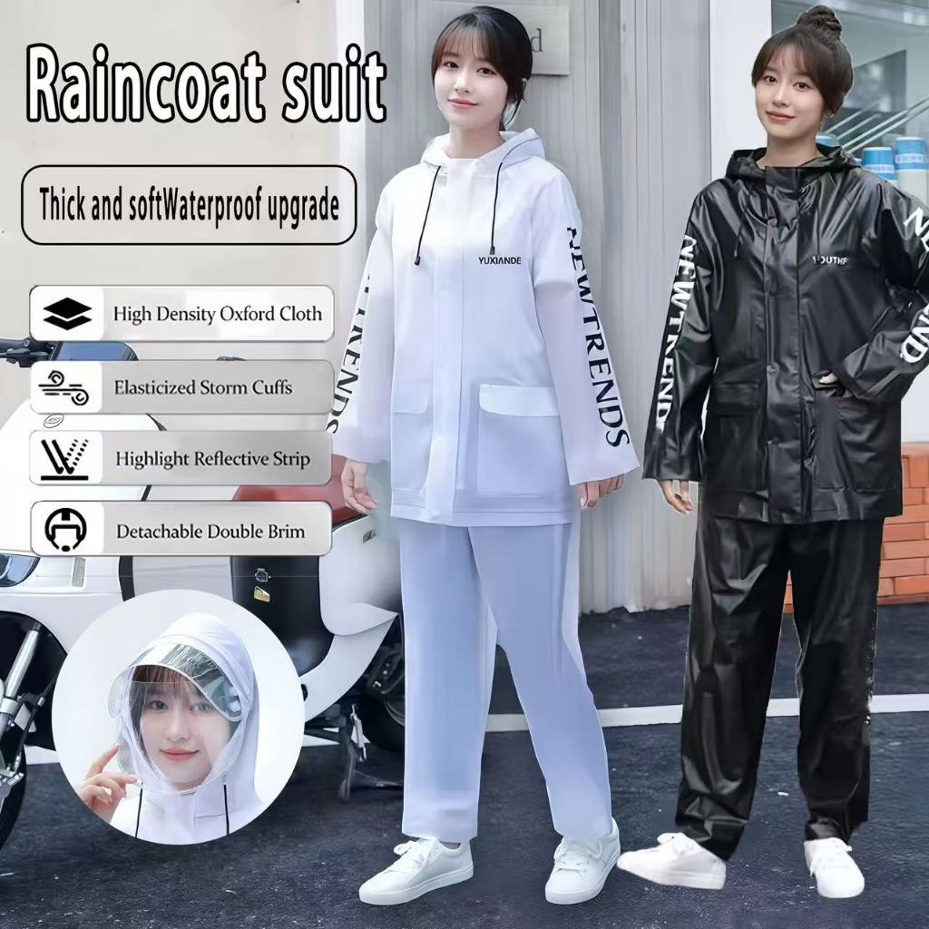 Raincoat Set Fashion Outdoor Riding Rainsuit Set for Men Women Adult ...