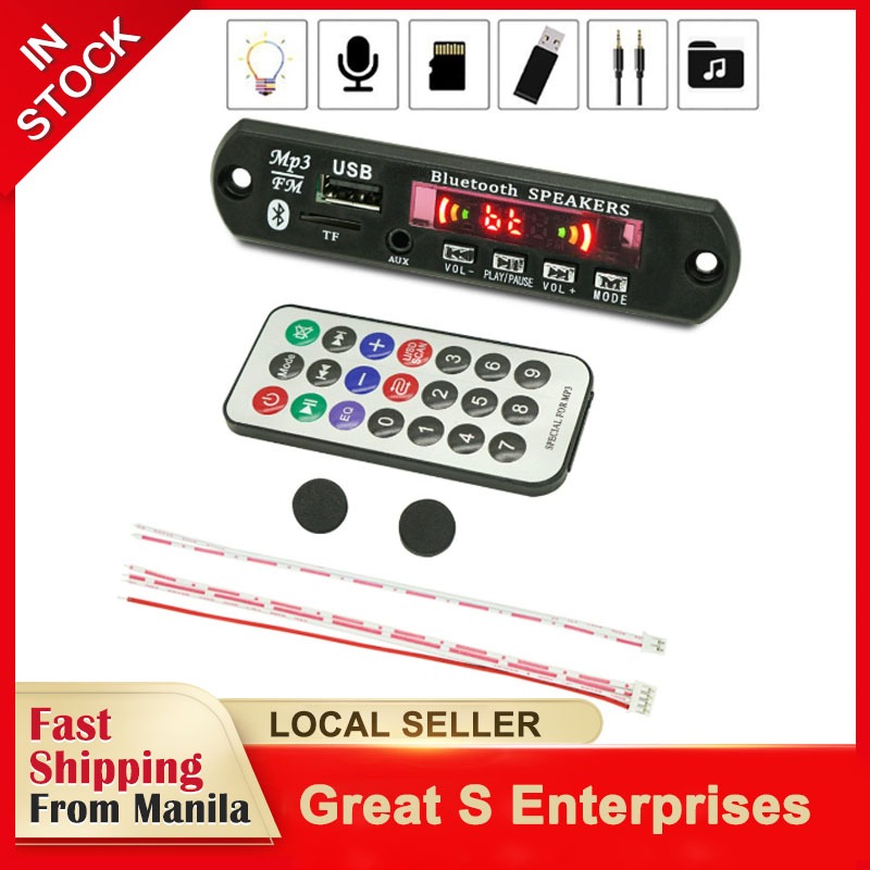 Wireless Bluetooth 5.0 Decoder Board DC 9V 12V MP3 Audio Module USB TF Radio with Audio ...