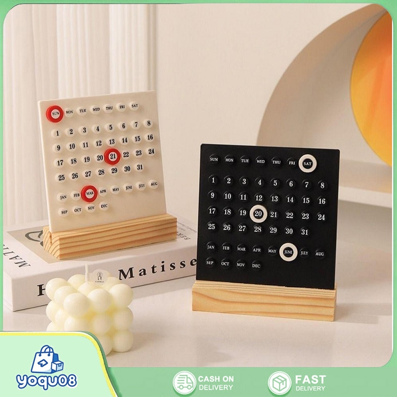 Acrylic DIY Calendar, Wooden Base Handmade Wooden Desk Calendar ...