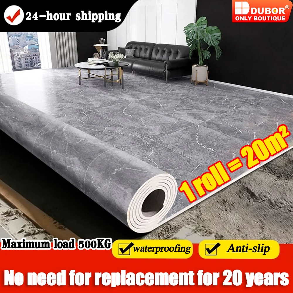 COD 10x thicker vinyl tile floor mat linoleum rubberized makapal ...