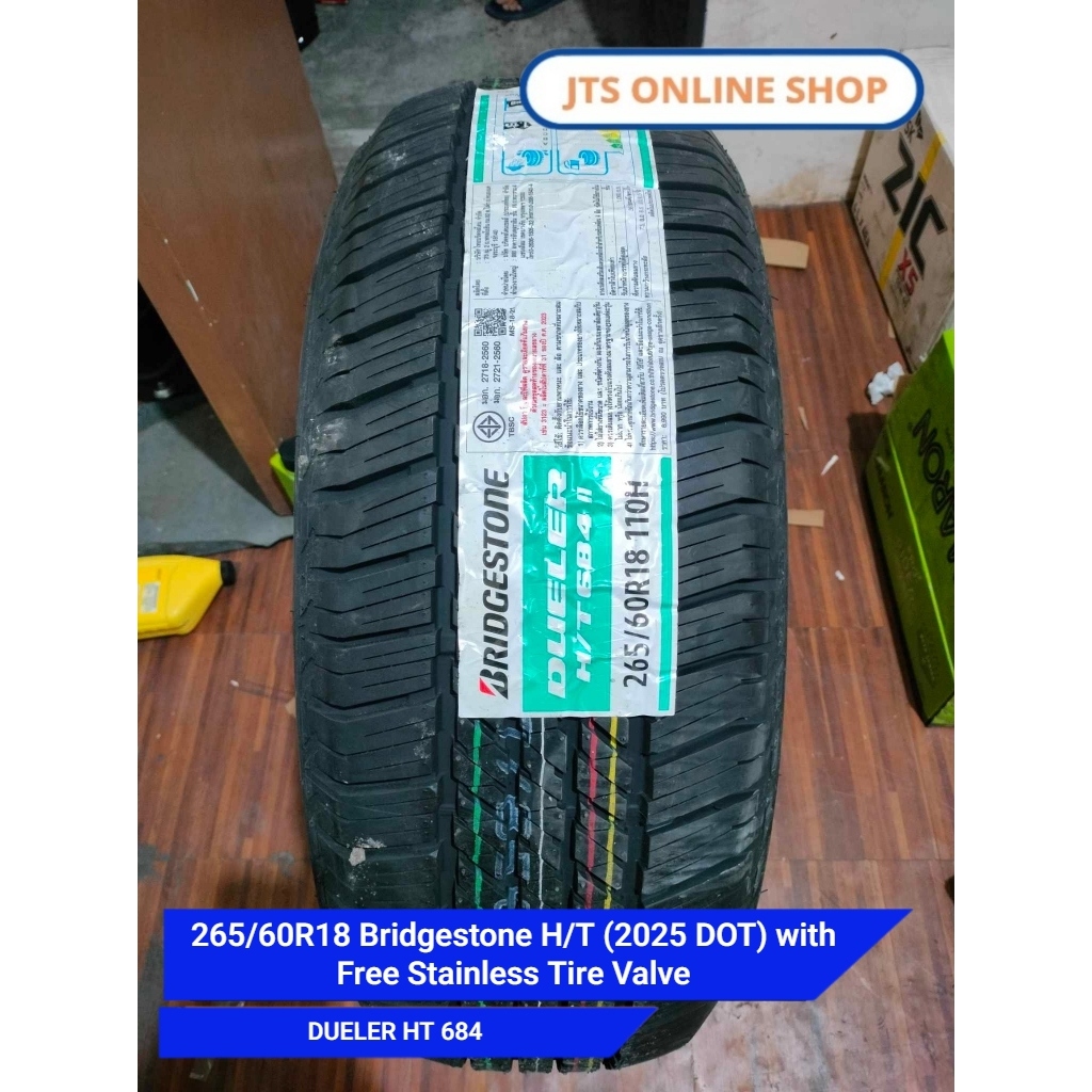 265/60R18 Bridgestone H/T (2025 DOT) w/ Free Stainless Tire Valve | Shopee Philippines