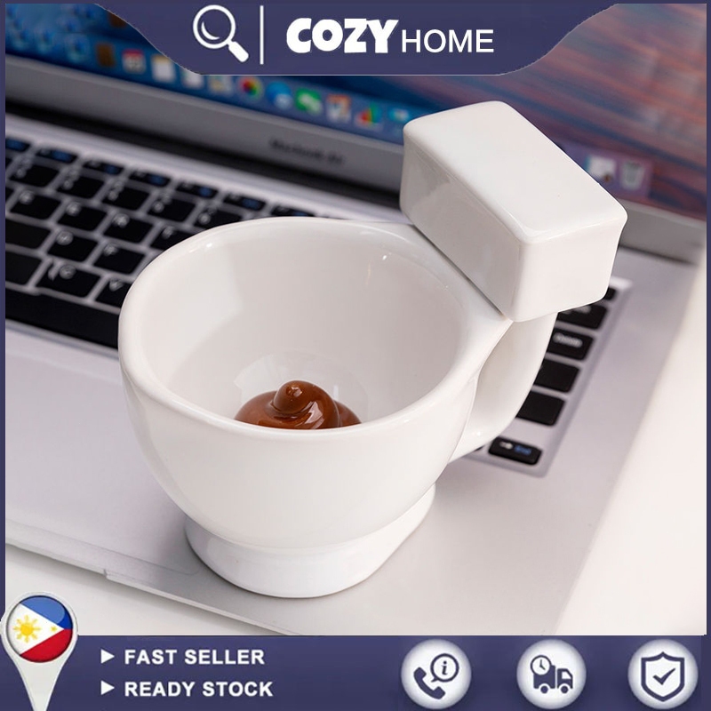Funny Spoof Toilet Cup Tricky Unique Poop Ceramic Water Stool Coffee ...