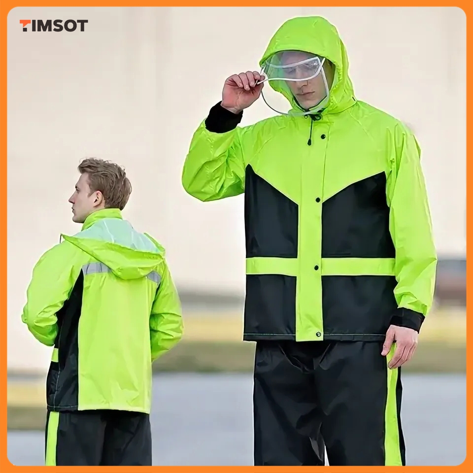 TIMSOT Raincoat Set Universal Waterproof for Motorcycle Rider Men Women ...