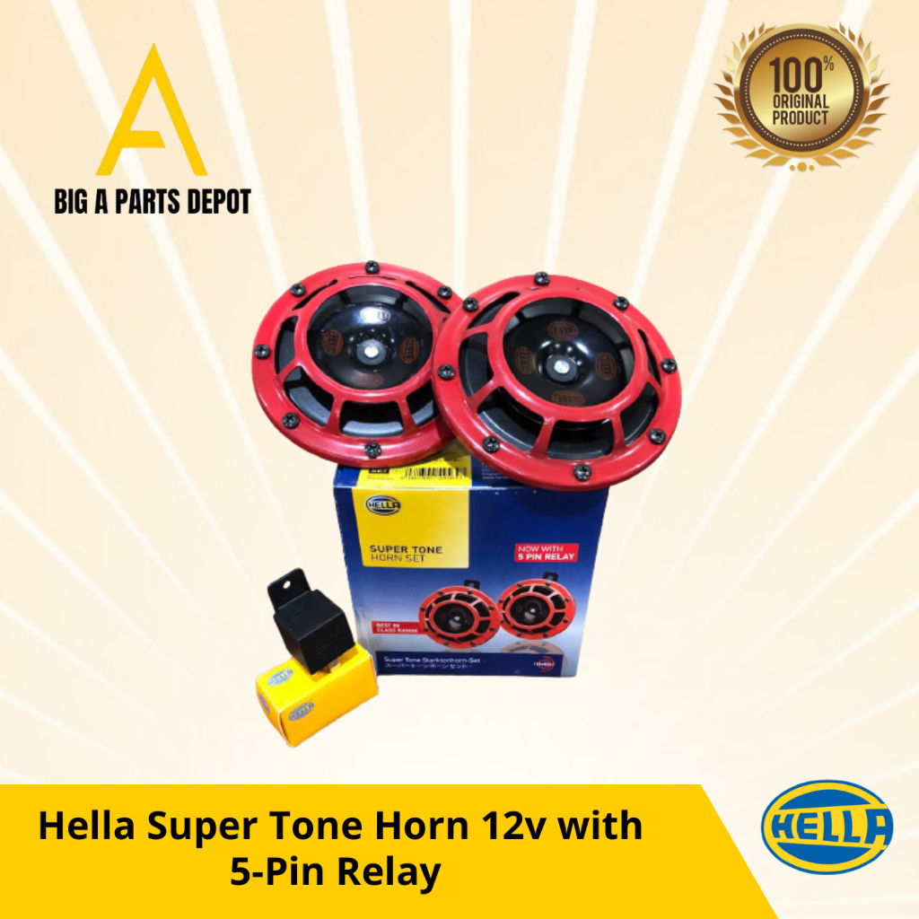 HELLA - Original Hella Super Tone Horn 12volts with 5-pin Relay ...
