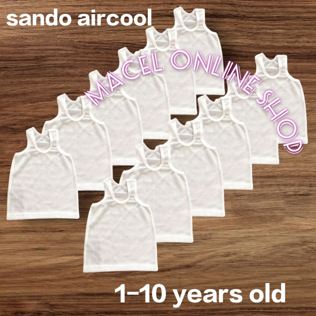 12/6 pcs.Sando aircool white for kids/Boys(0-10 Years Old) | Shopee ...