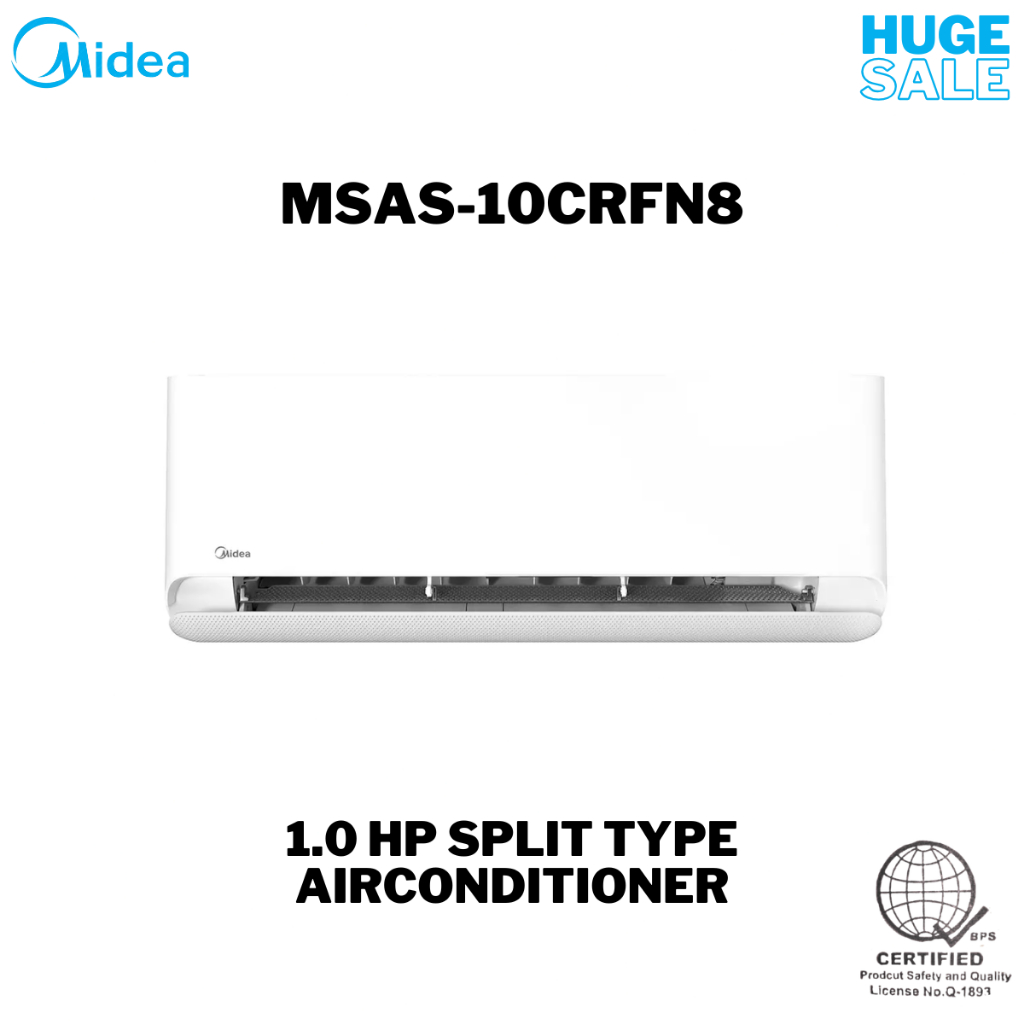 Midea 1.0HP MSAS-10CRFN8 AIRSTILL PRO Full DC Inverter Split-Type Air-Conditioner (unit only ...