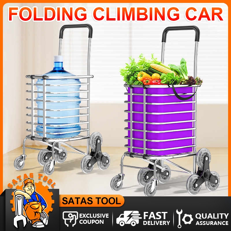 Foldable Shopping Cart Portable Rotary Wheel Grocery Shopping Cart 8 ...