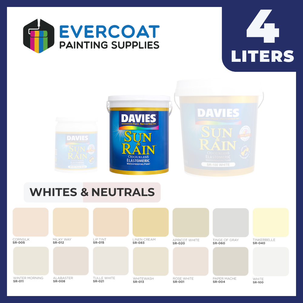 Davies Sun & Rain Elastomeric Paint, 100% Acrylic, 84 Colors, Odorless ...
