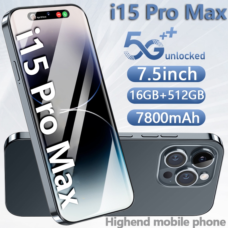 New Cellphone I16 Pro Max 16GB + 512GB Smartphone 5G Mobile Phone Big ...