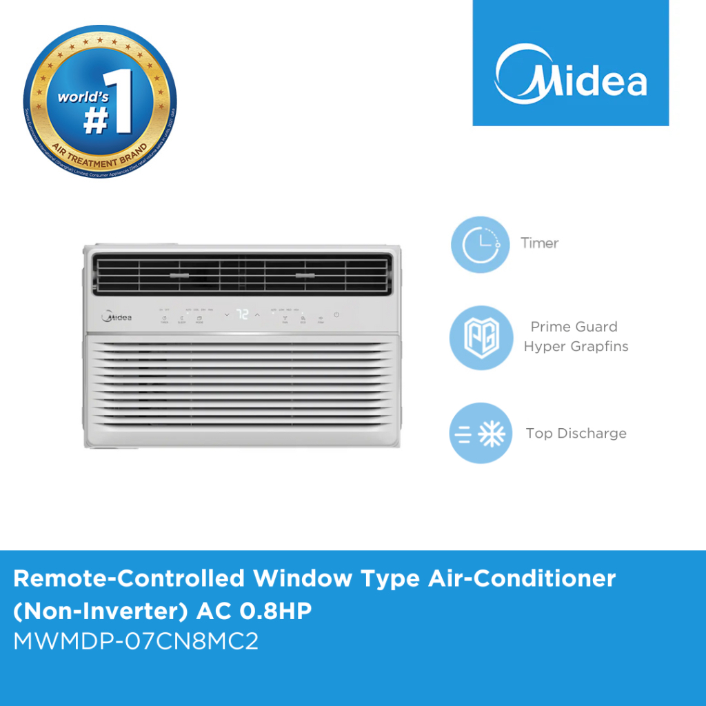 Midea Remote-Controlled Window Type R32 Air-Conditioner (Non-Inverter ...