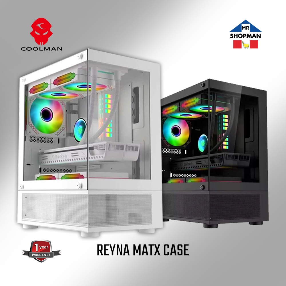 Coolman Reyna Black | White MATX ITX Desktop PC Case Chassis | Shopee ...