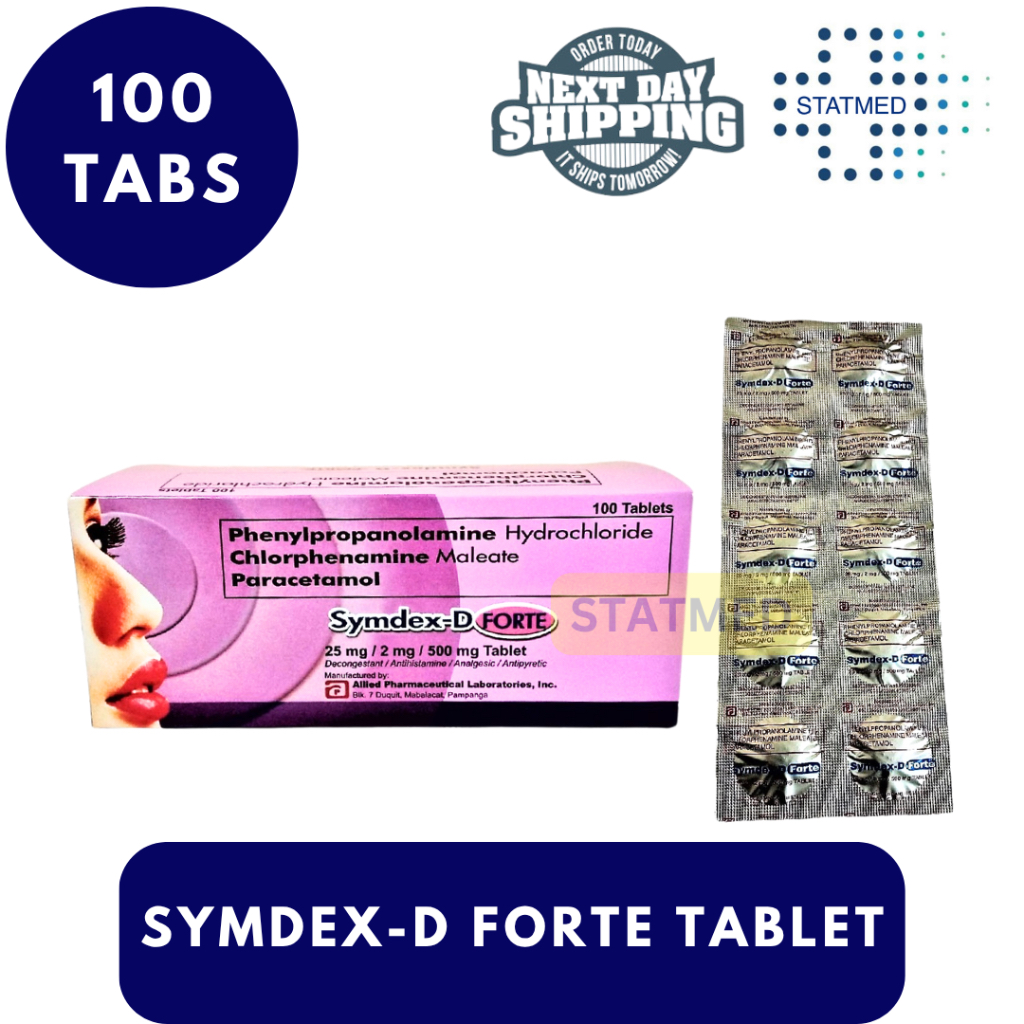 Symdex-D Forte Tablet Paracetamol + PPA + Chlorphenamine Bioflu Neozep ...