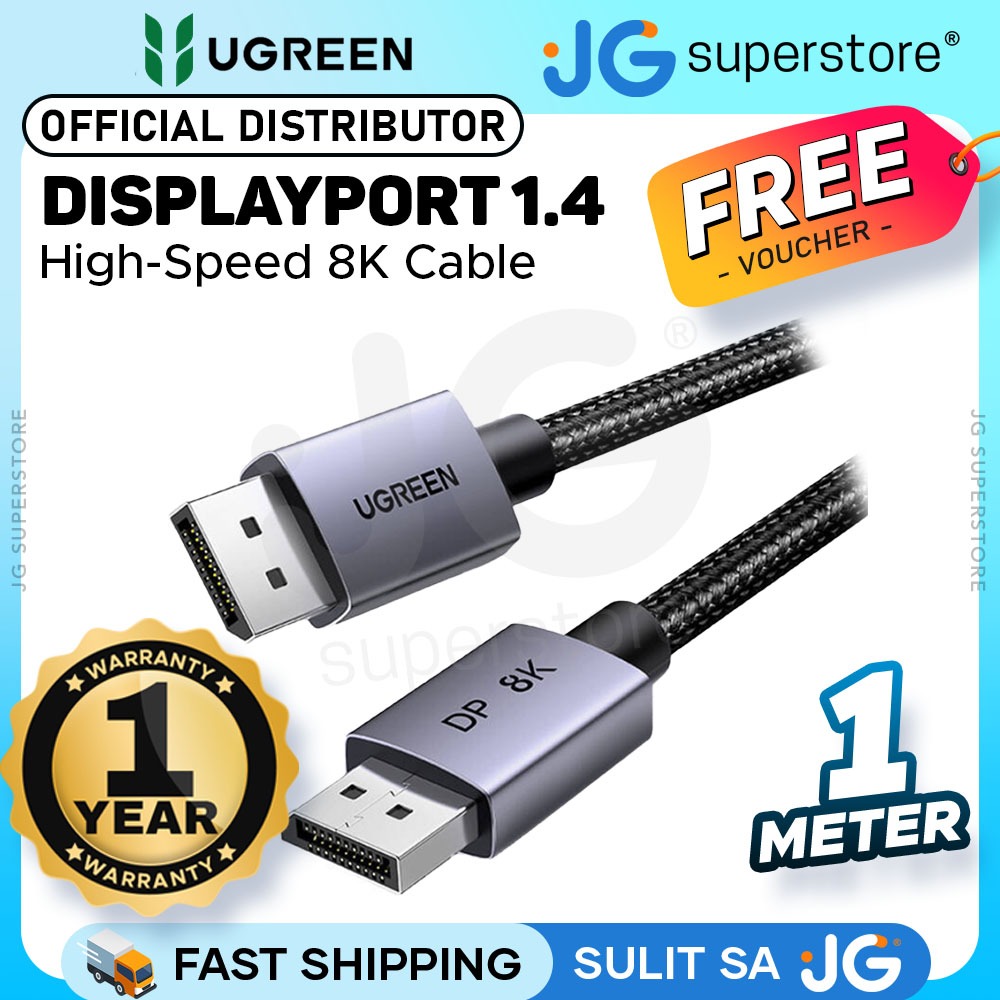 UGREEN 8K UHD DP 1.4 High-Speed DisplayPort Cable - 32.4Gbps, 240Hz, 24 ...