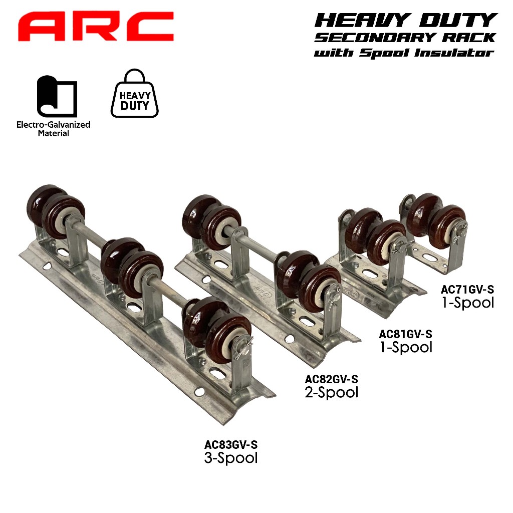 ARC Galvanized Secondary Rack (ARC-GV) with Porcelain Spool (Shackle ...