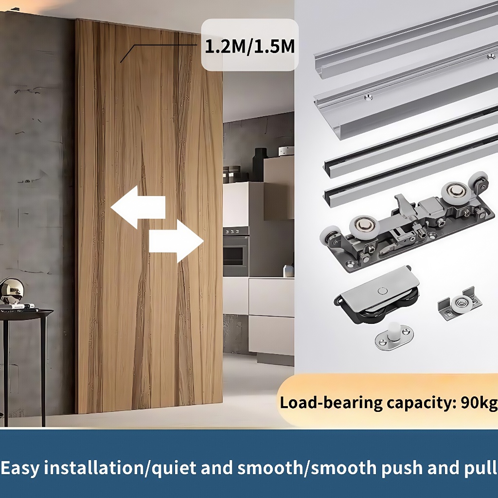 Invisible Trackless Ghost Door Bedroom Bathroom Two-Way Buffer Push ...