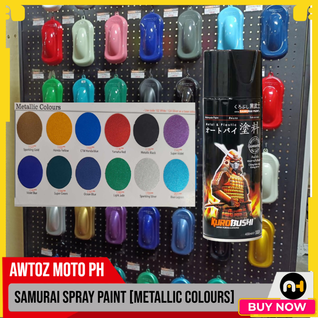 SAMURAI SPRAY PAINT [METALLIC 12 COLOURS] | (Korubushi Japan) | Shopee ...