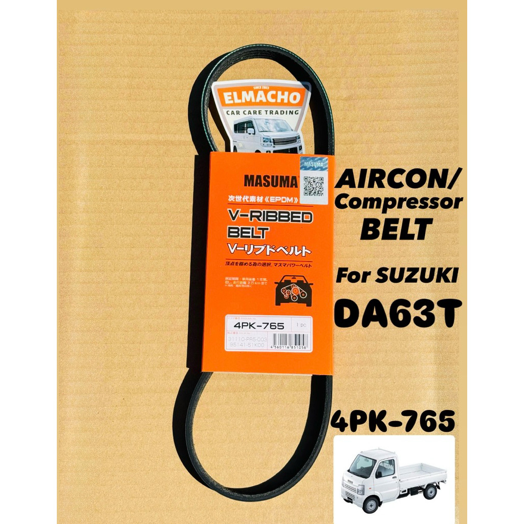4PK-765 AIRCON/COMPRESSOR FAN BELT FOR DA63T SUZUKI MASUMA ORIGINAL ...