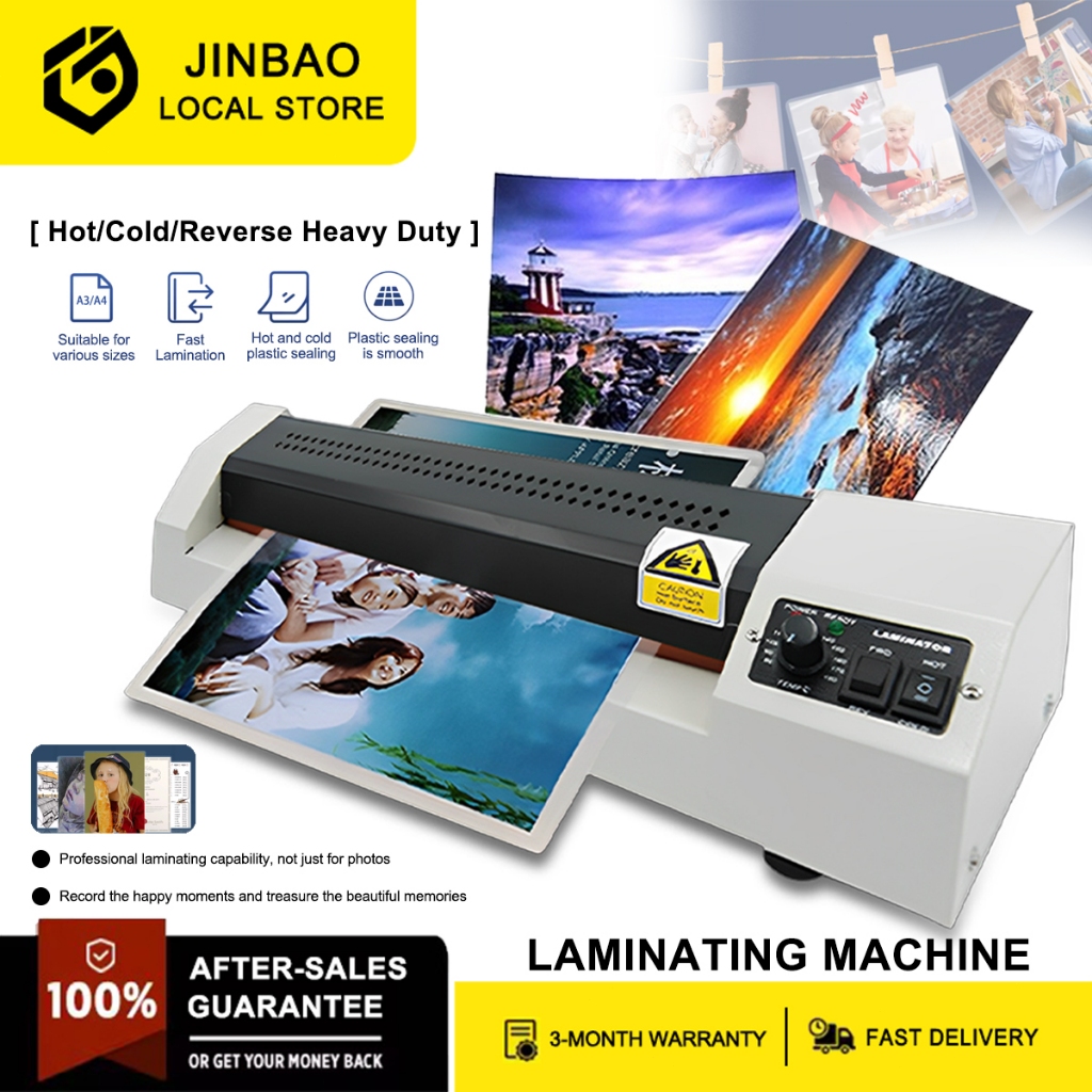 A3/A4 Size Laminator Machine Hot/Cold/Reverse 220V Heavy Duty ...