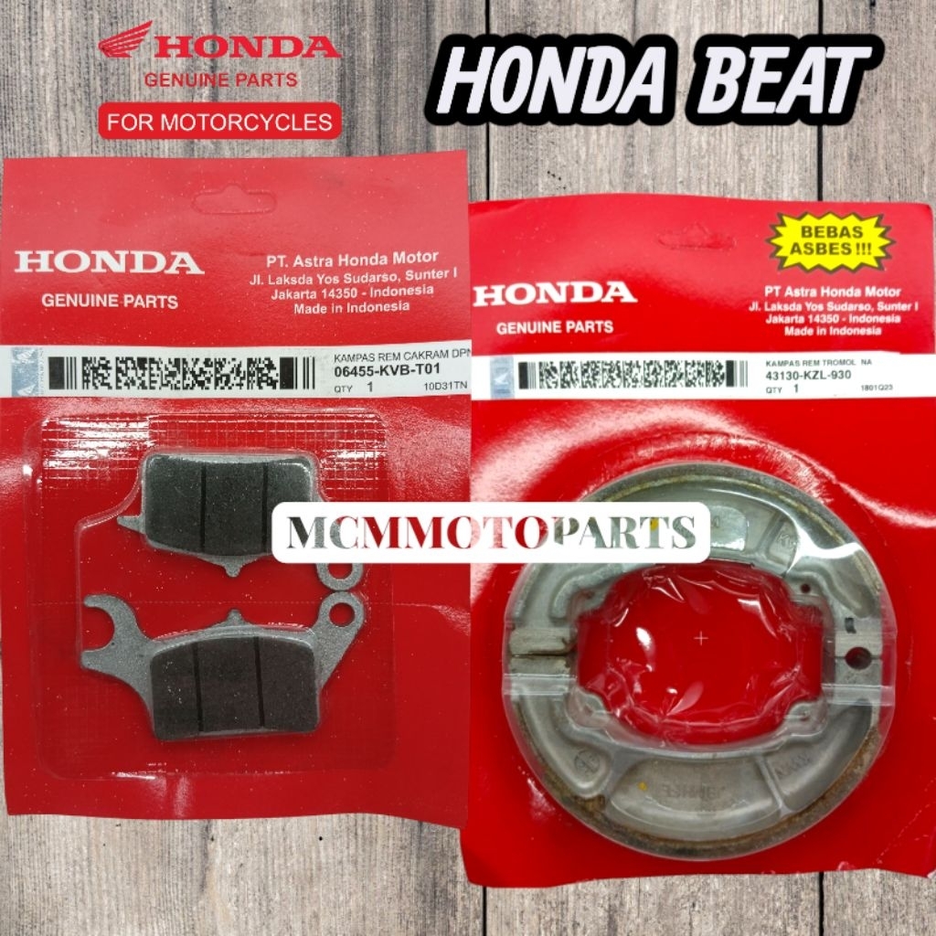 Honda Beat Brake Pad brake shoe Kit Set Front and Rear Genuine Parts ...