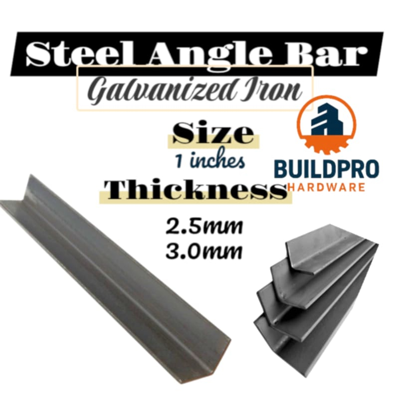 Steel Angle bar Bakal Per Foot/Feet 1inch width Thickness 2.5mm, 3mm ...